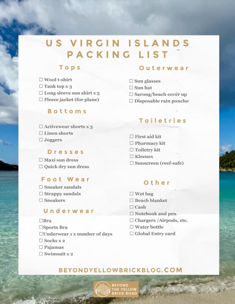 US Virgin Islands Packing List - Complete Checklist For A USVI Vacation